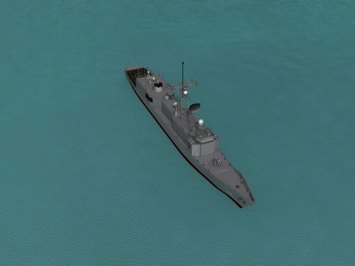 FFG15 USS Estocin Perry Class Frigate - 3D Model by Dreamscape Studios
