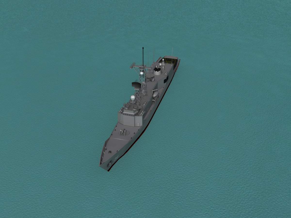 FFG34 USS Aubrey Fitch Perry Class Frigate - 3D Model by Dreamscape Studios