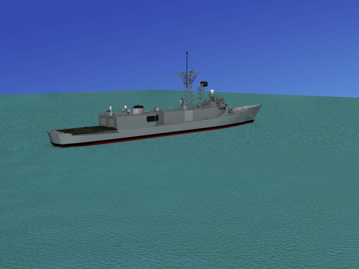 FFG55 USS Elrod Perry Class Frigate - 3D Model by Dreamscape Studios
