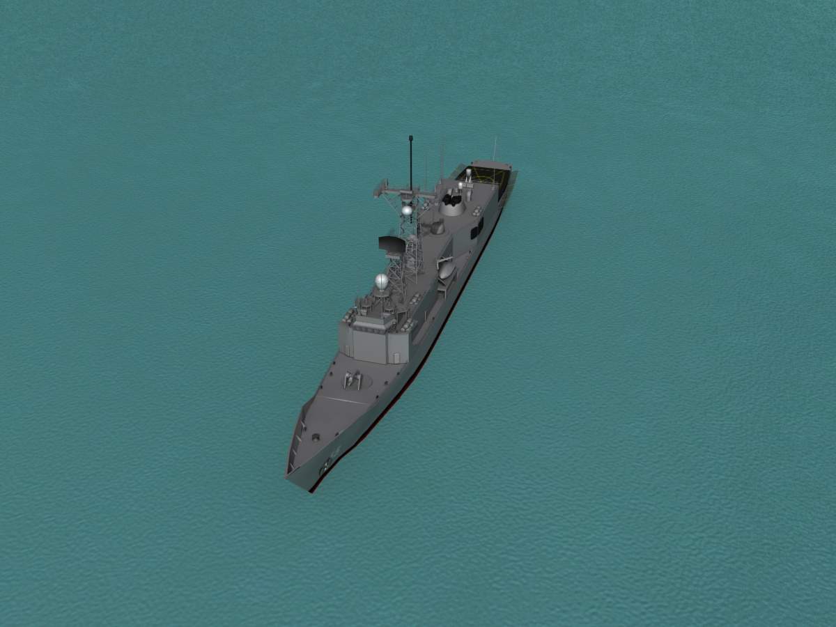 FFG55 USS Elrod Perry Class Frigate - 3D Model by Dreamscape Studios