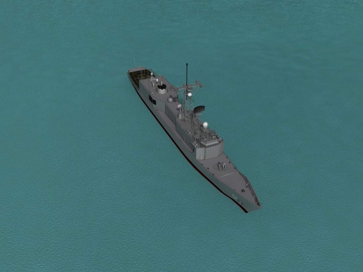 FFG55 USS Elrod Perry Class Frigate - 3D Model by Dreamscape Studios
