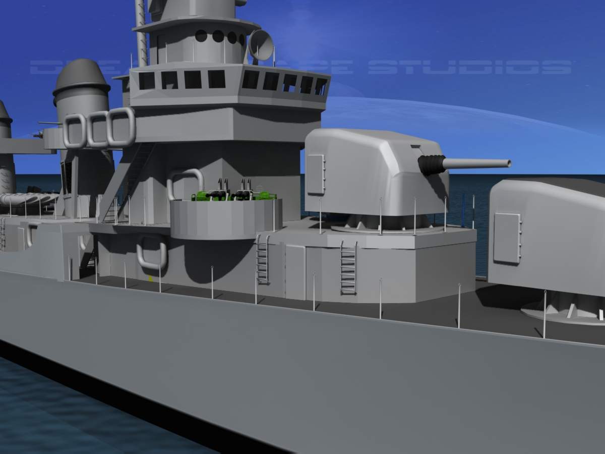 Fletcher Class Destroyer DD-544 USS Boyd 3D Model by Dreamscape Studios