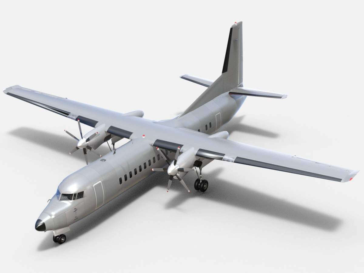 Fokker 50 Bare Metal - 3D Model by Dreamscape Studios