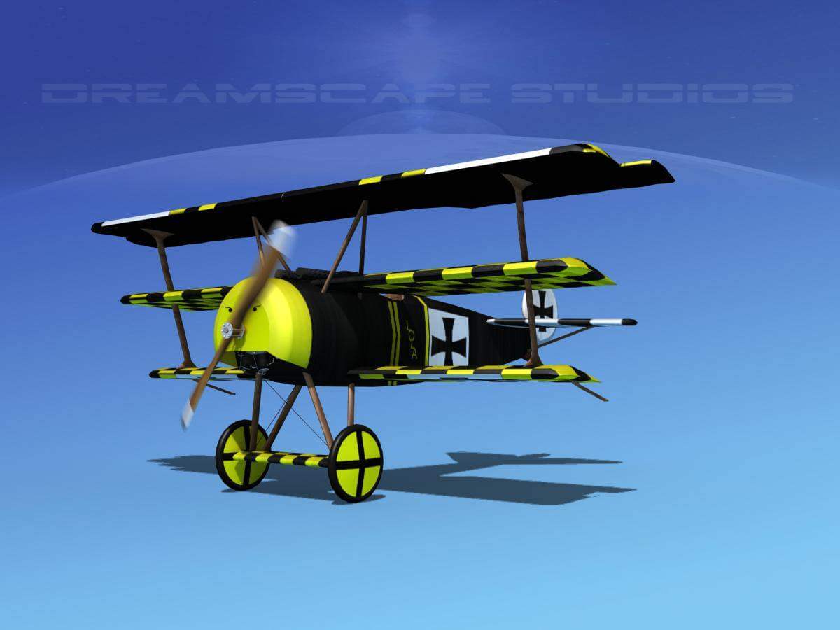 Fokker DR-1 Triplane V01a 3D Model by Dreamscape Studios
