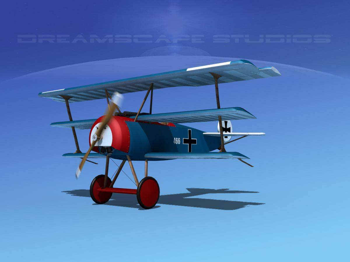 Fokker DR-1 Triplane V09 3D Model by Dreamscape Studios