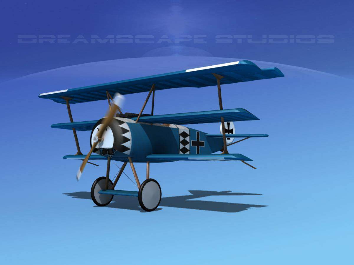 Fokker DR-1 Triplane V10 3D Model by Dreamscape Studios
