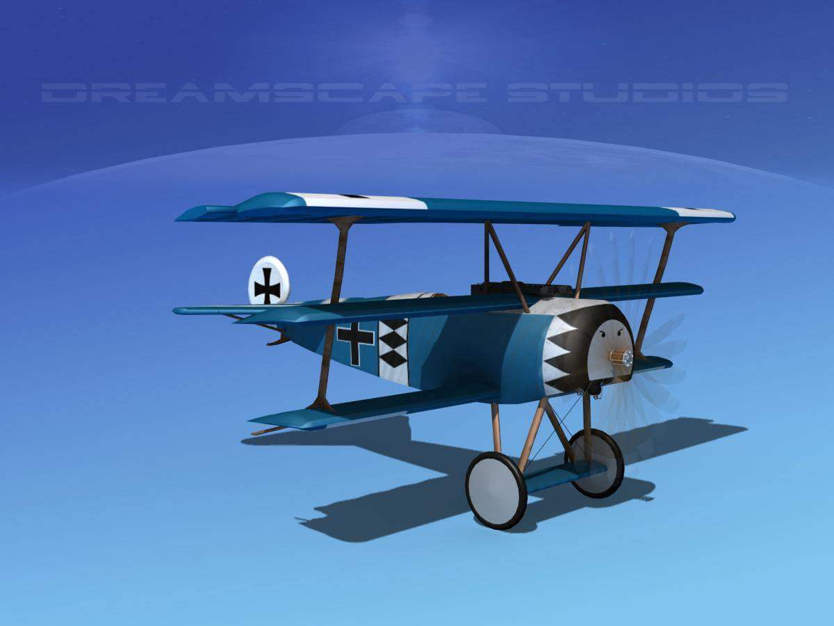 Fokker DR-1 Triplane V10 3D Model by Dreamscape Studios