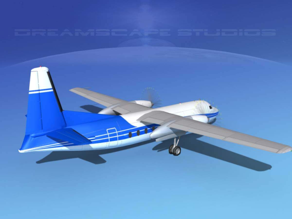 Fokker F-27 Jared Charter 3D Model by Dreamscape Studios