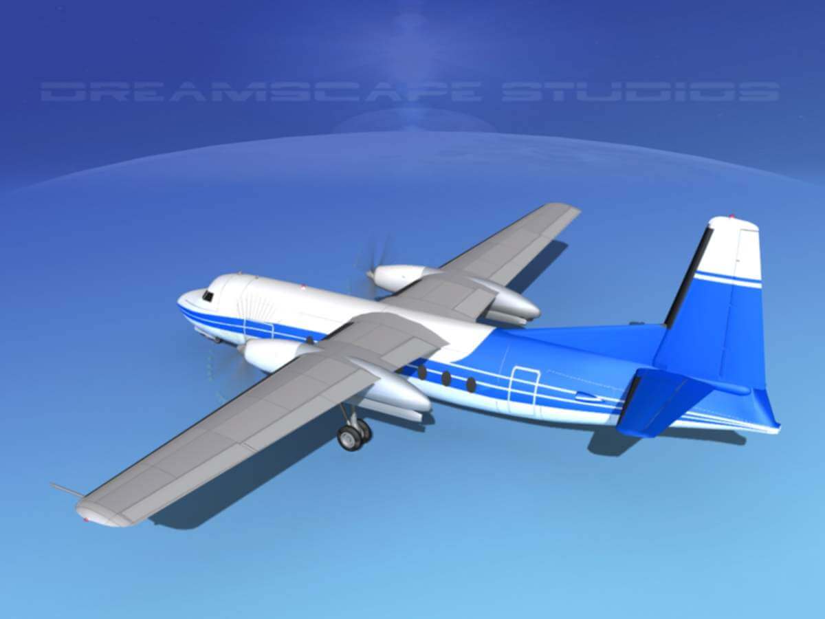 Fokker F-27 Jared Charter 3D Model by Dreamscape Studios