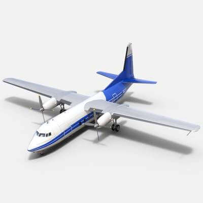 Fokker F-27 Jared Charter 3D Model by Dreamscape Studios