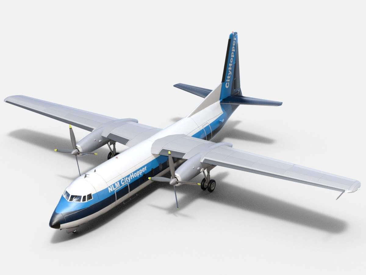Fokker F-27 NLM Cityhopper 3D Model by Dreamscape Studios