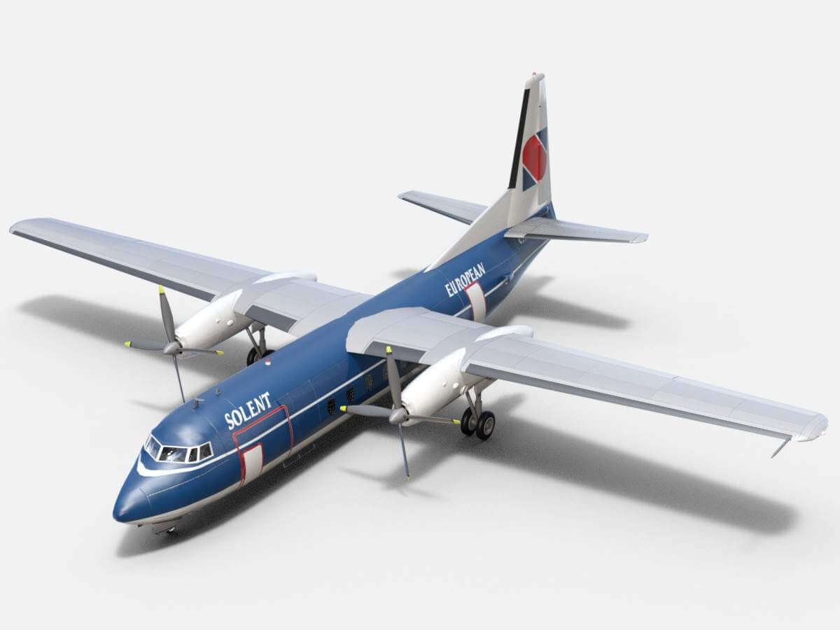 Fokker F-27 Solent European 3D Model by Dreamscape Studios