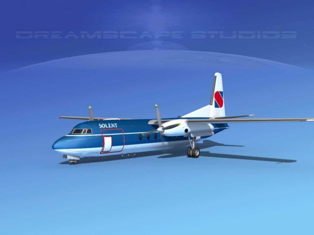 Fokker F-27 Solent European 3D Model by Dreamscape Studios