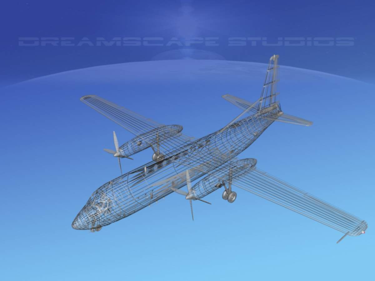 Fokker F-27 Solent European 3D Model by Dreamscape Studios