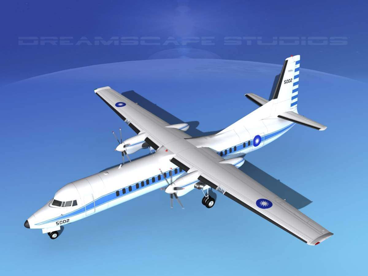 Fokker F-60 Rep of China 3D Model by Dreamscape Studios