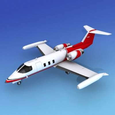 Gates Lear Jet 25 V21 - 3D Model by Dreamscape Studios