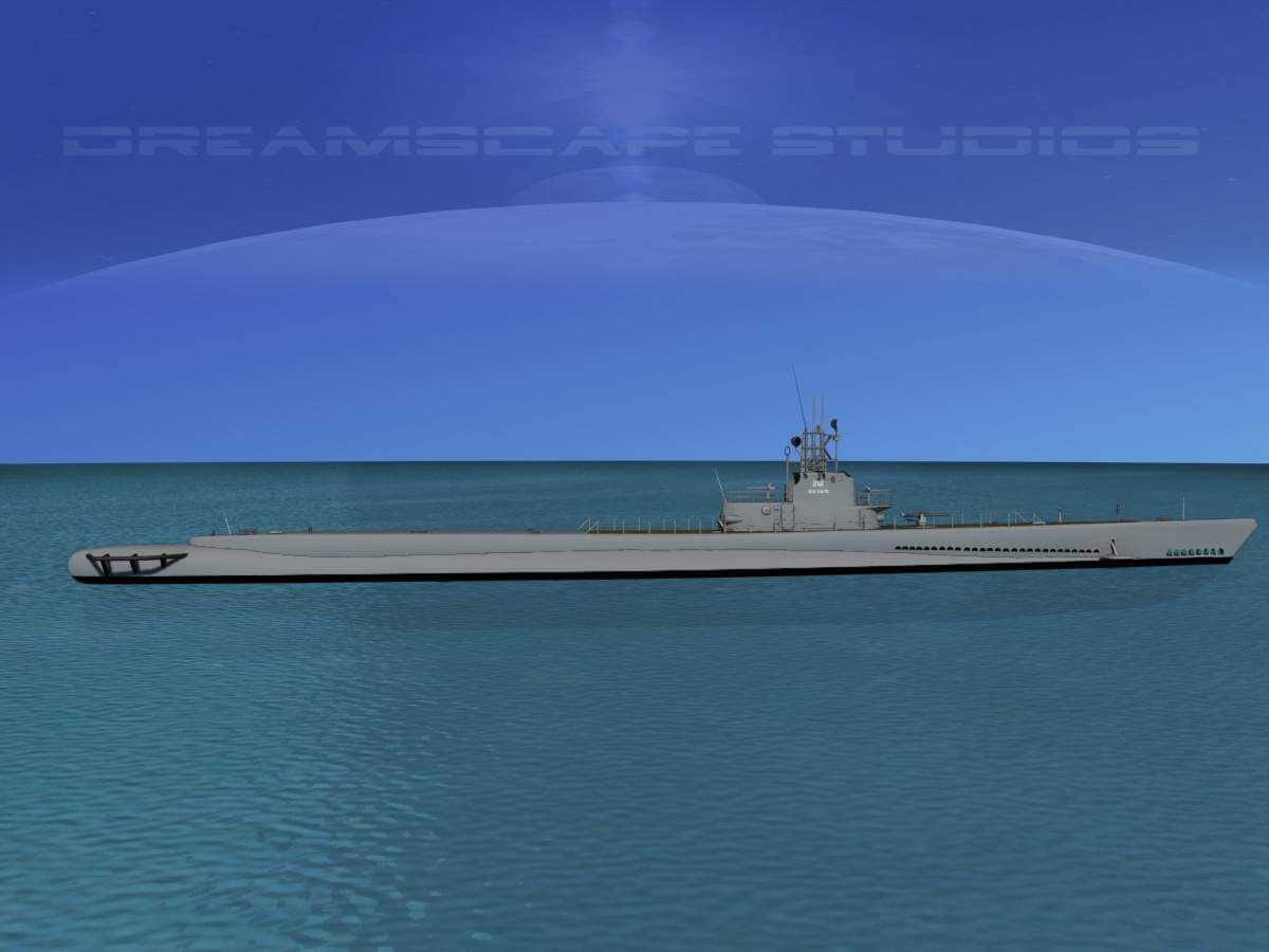 Gato Class Submarine SS212 USS Gato - 3D Model by Dreamscape Studios