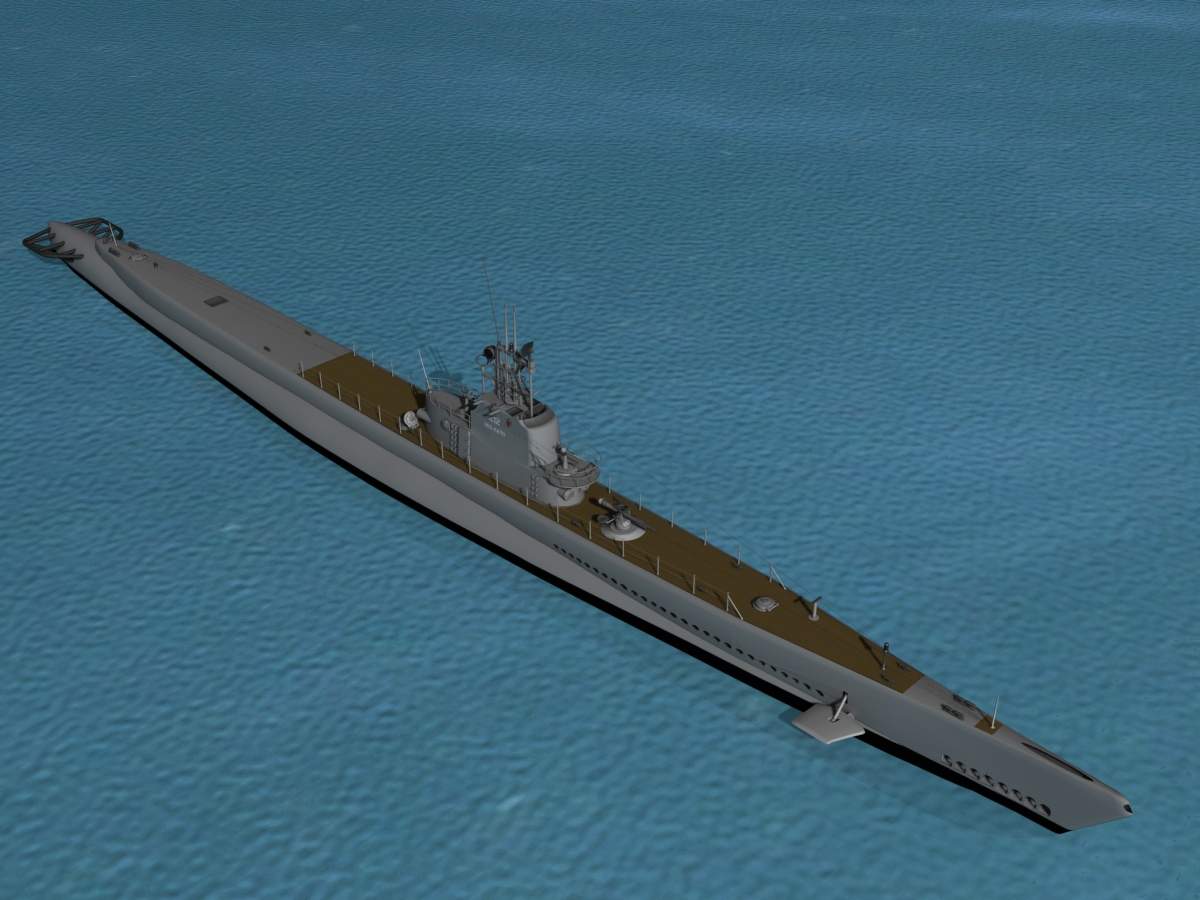 Gato Class Submarine SS212 USS Gato - 3D Model by Dreamscape Studios