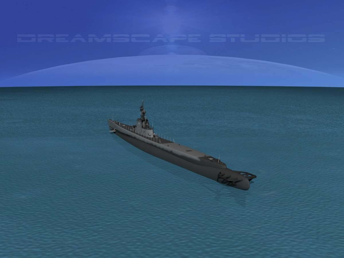 Gato Class Submarine SS213 USS Greenling - 3D Model by Dreamscape Studios
