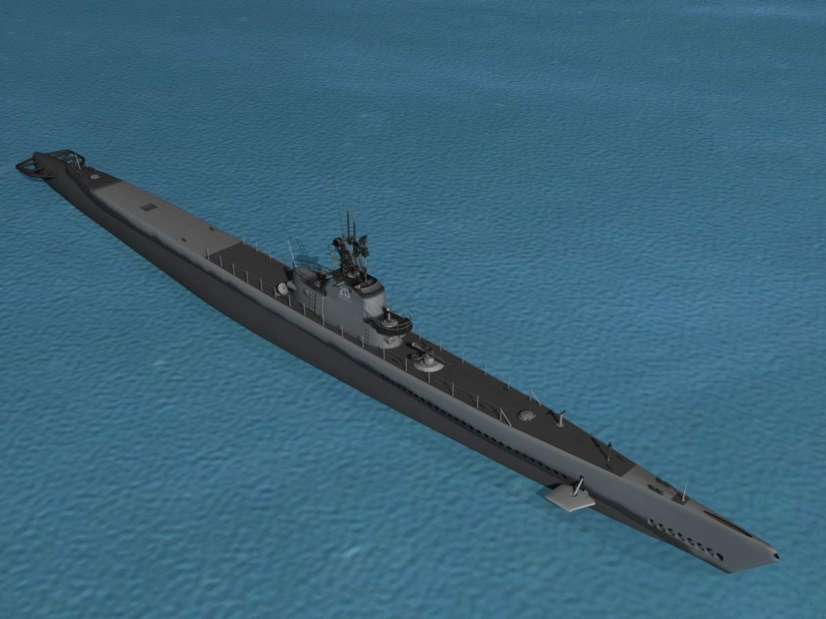 Gato Class Submarine SS213 USS Greenling - 3D Model by Dreamscape Studios