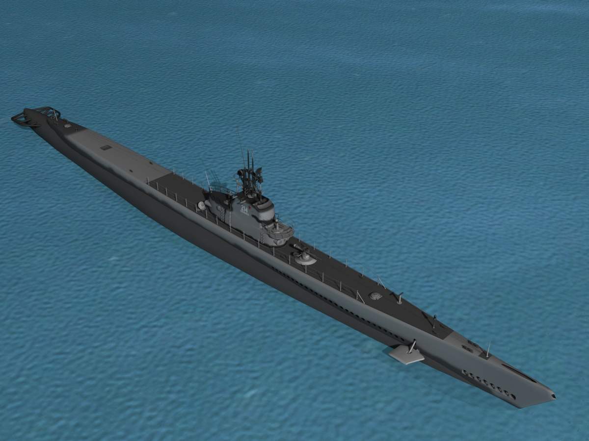 Gato Class Submarine SS214 USS Grouper - 3D Model by Dreamscape Studios