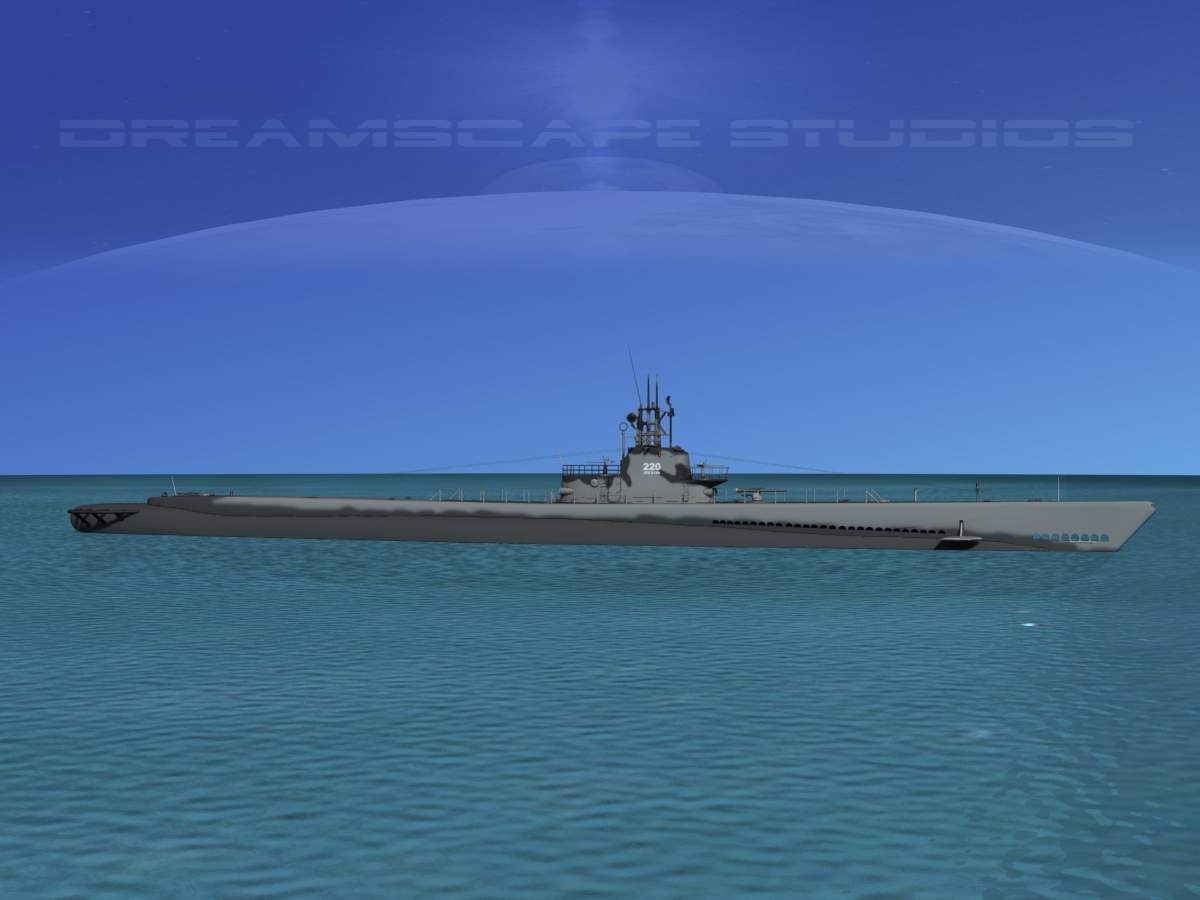 Gato Class Submarine SS220 USS Barb - 3D Model by Dreamscape Studios