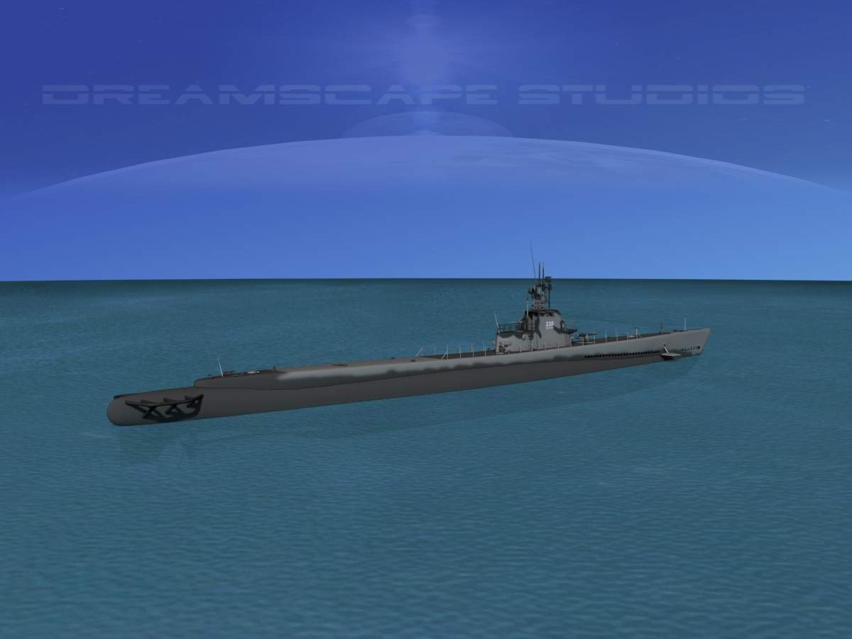 Gato Class Submarine SS220 USS Barb - 3D Model by Dreamscape Studios