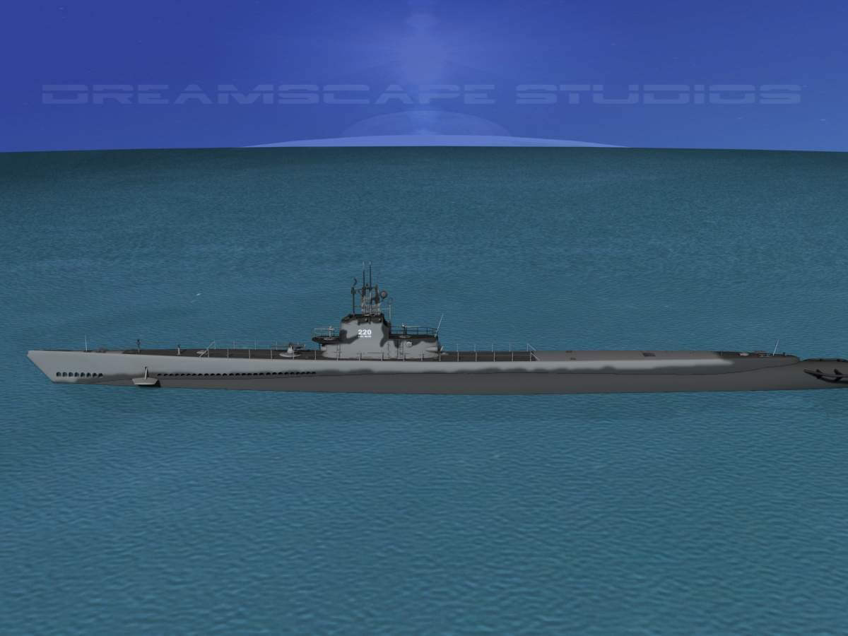 Gato Class Submarine SS220 USS Barb - 3D Model by Dreamscape Studios