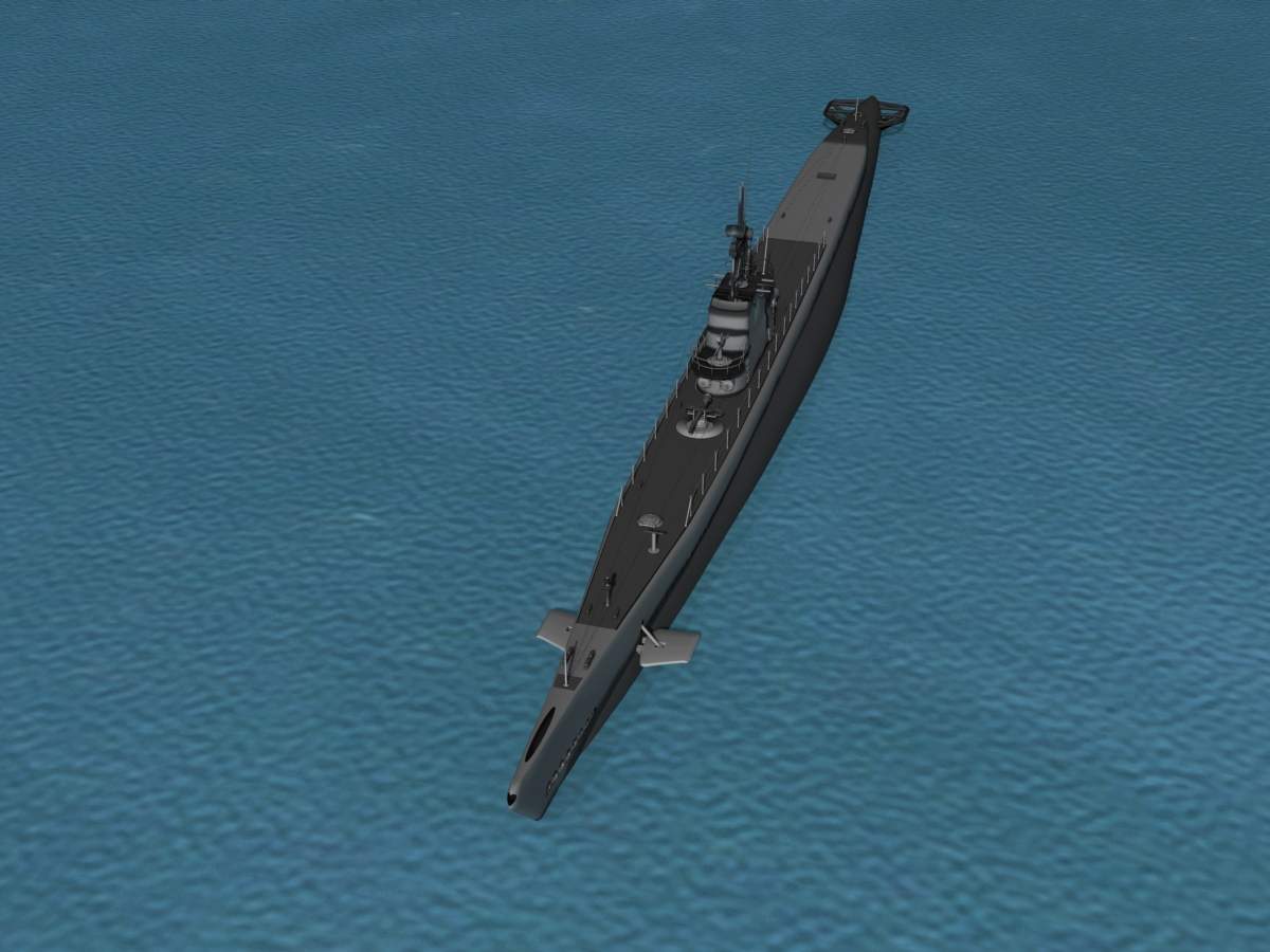 Gato Class Submarine SS222 USS Bluefish - 3D Model by Dreamscape Studios