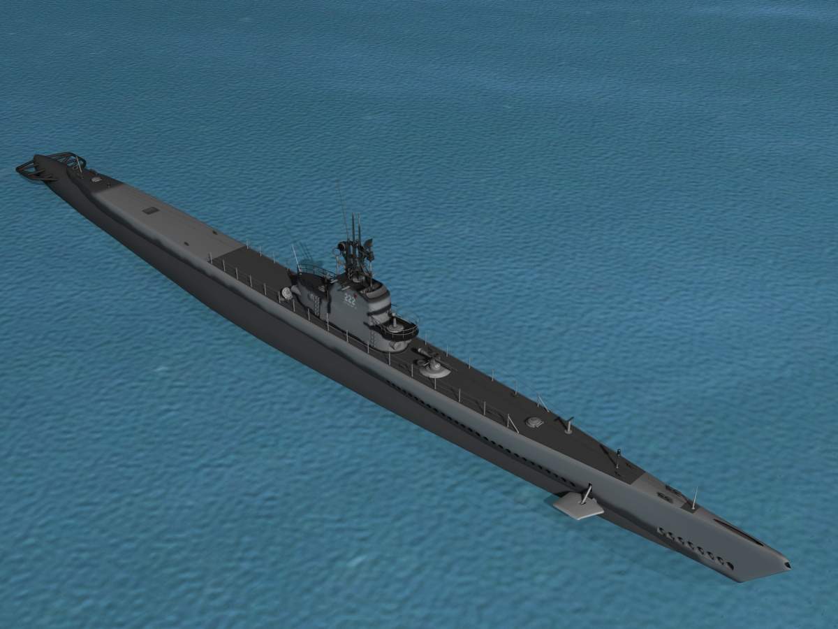 Gato Class Submarine SS222 USS Bluefish - 3D Model by Dreamscape Studios