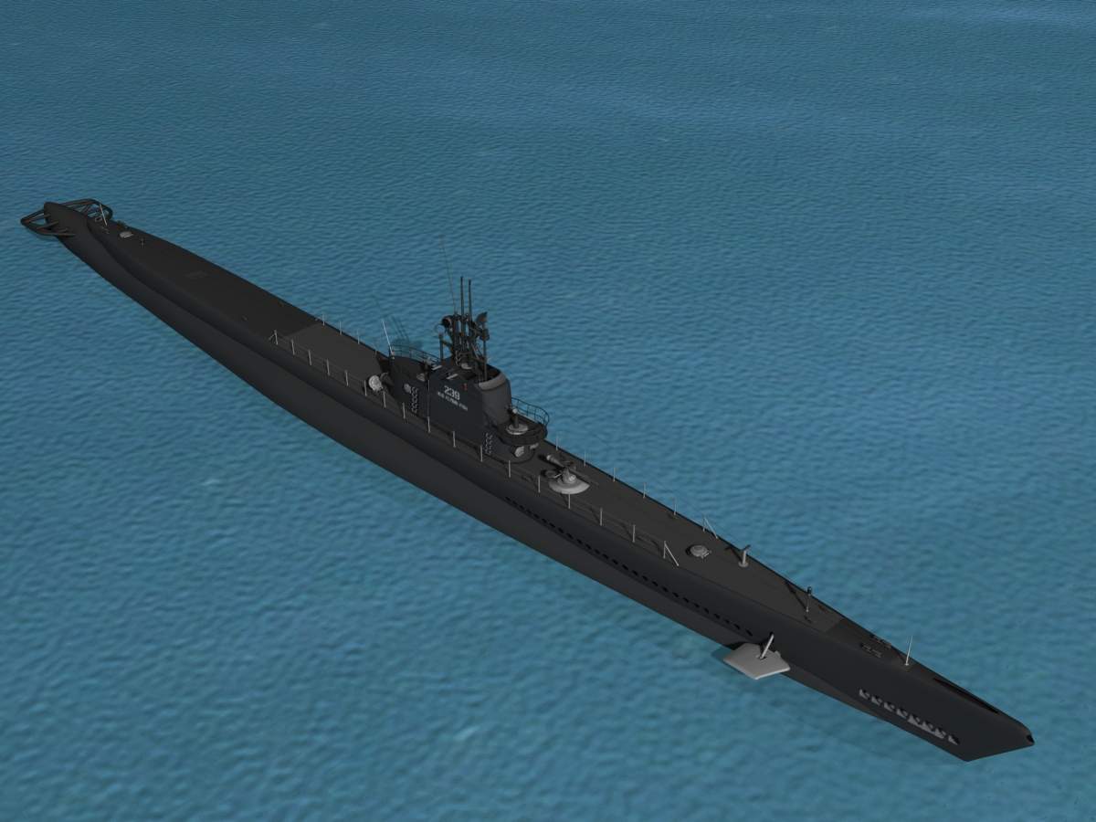 Gato Class Submarine SS229 USS Flying Fish - 3D Model by Dreamscape Studios