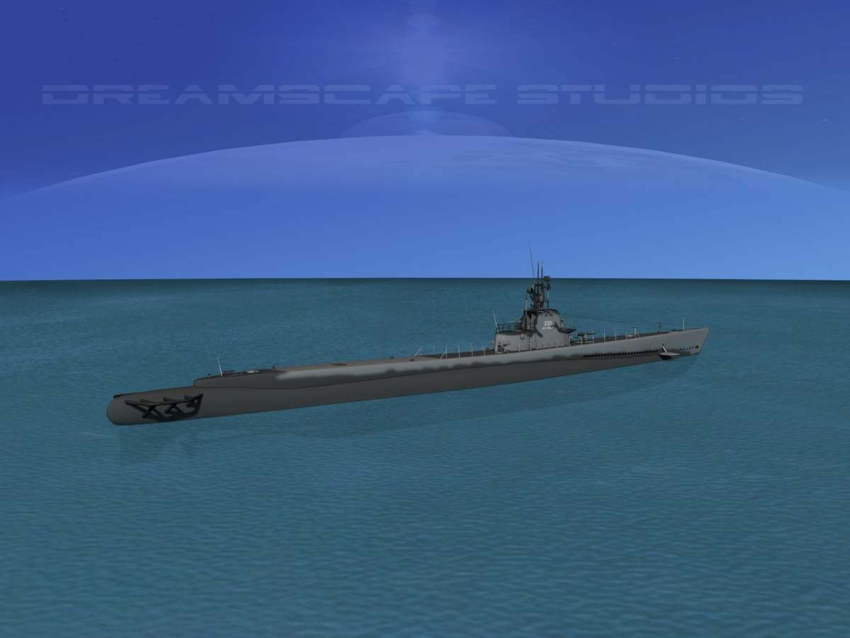 Gato Class Submarine SS230 USS Finback - 3D Model by Dreamscape Studios