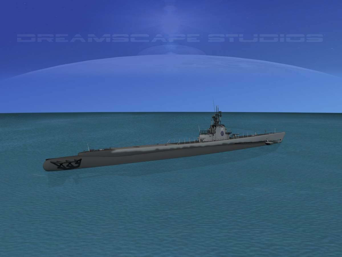 Gato Class Submarine SS236 USS Silversides - 3D Model by Dreamscape Studios