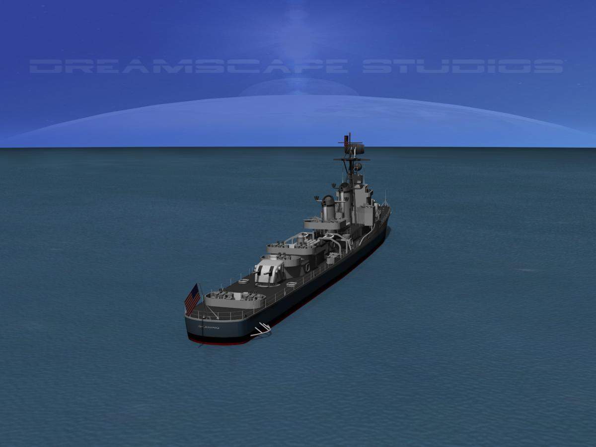 Gearing Class Destroyer DDR-710 USS Gearing 3D Model by Dreamscape Studios