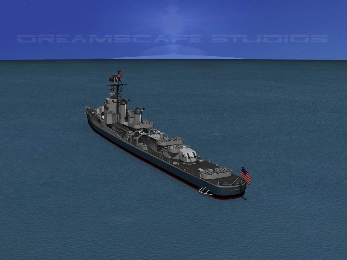 Gearing Class Destroyer DDR-710 USS Gearing 3D Model by Dreamscape Studios
