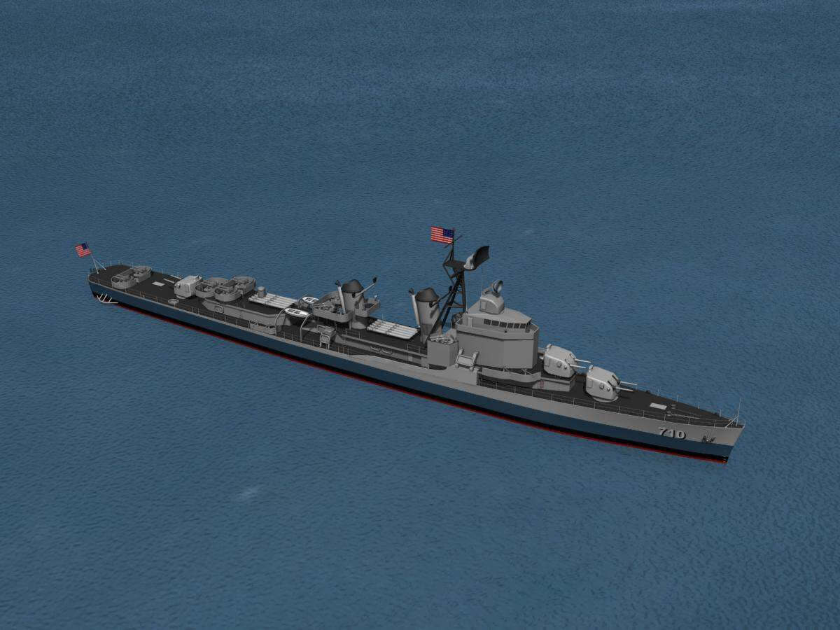 Gearing Class Destroyer DDR-710 USS Gearing 3D Model by Dreamscape Studios