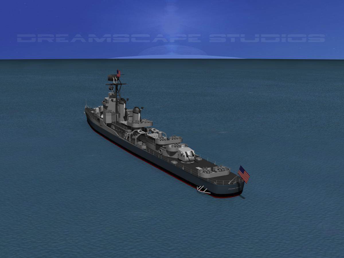 Gearing Class Destroyer DDR-742 USS Frank Knox 3D Model by Dreamscape ...