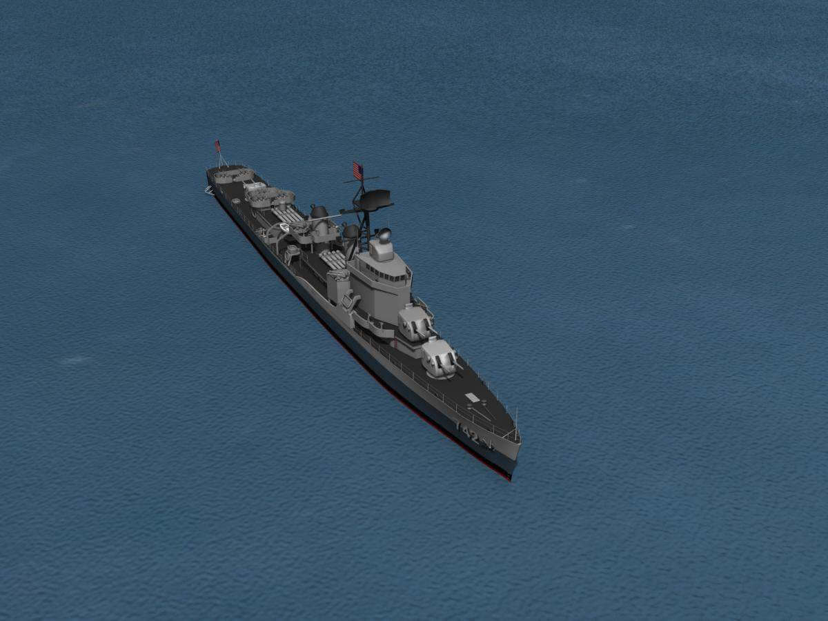 Gearing Class Destroyer DDR-742 USS Frank Knox 3D Model by Dreamscape ...