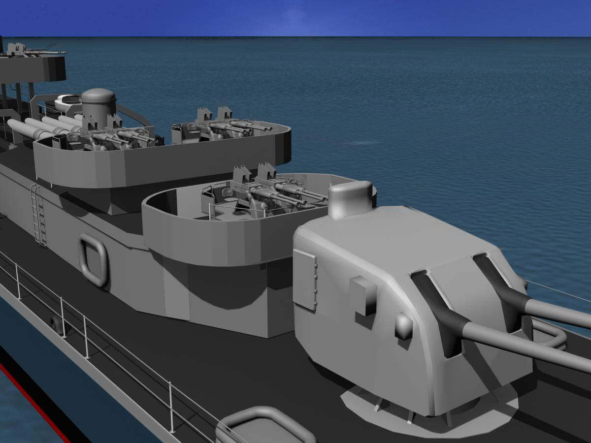 Gearing Class Destroyer DDR-742 USS Frank Knox 3D Model by Dreamscape ...