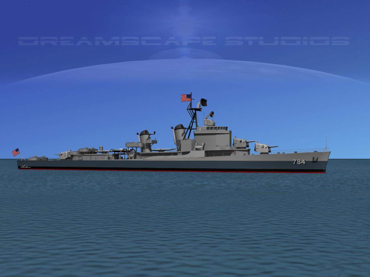 Gearing Class Destroyer DDR-784 USS McKean 3D Model by Dreamscape Studios