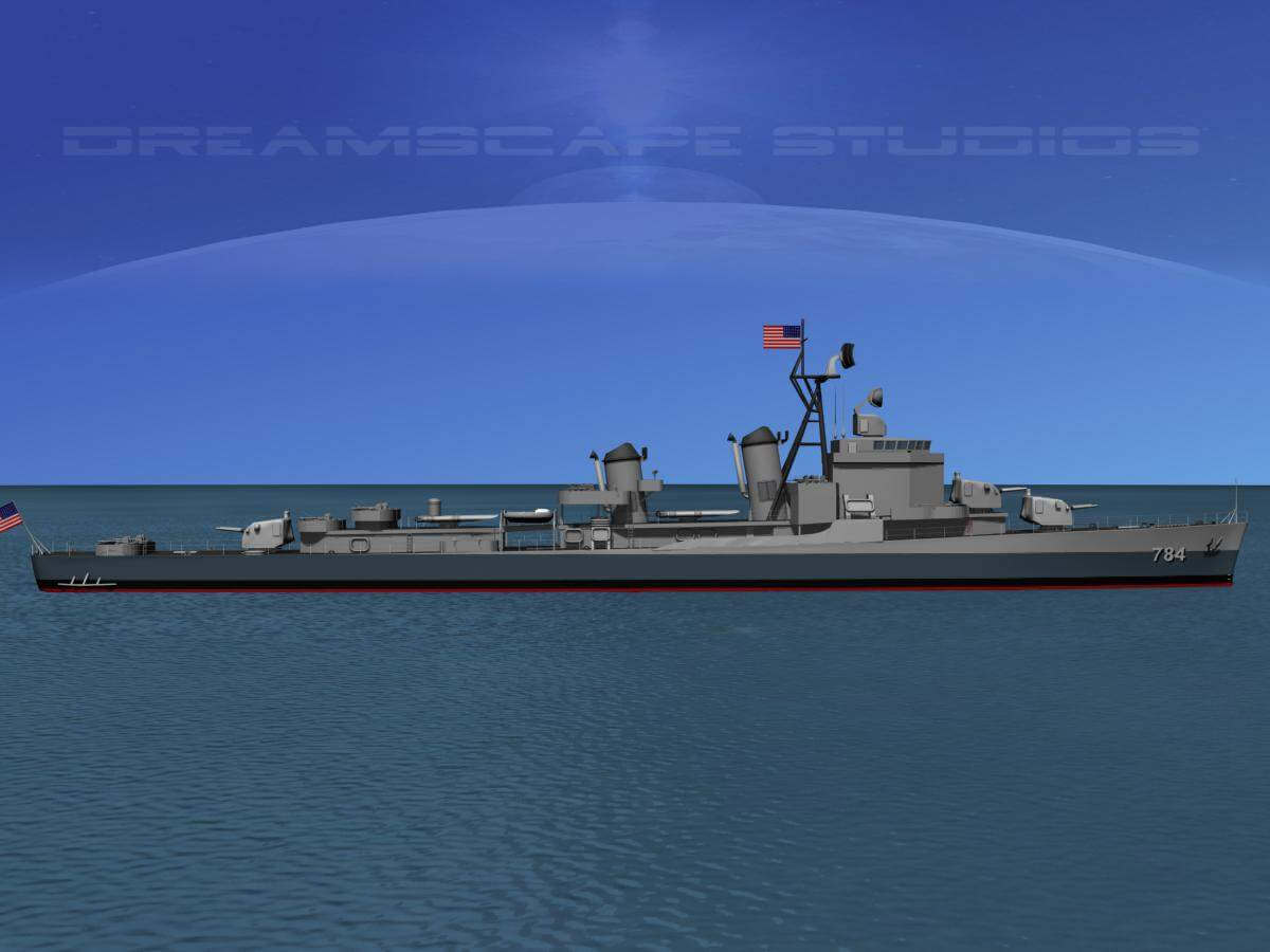 Gearing Class Destroyer DDR-784 USS McKean 3D Model by Dreamscape Studios