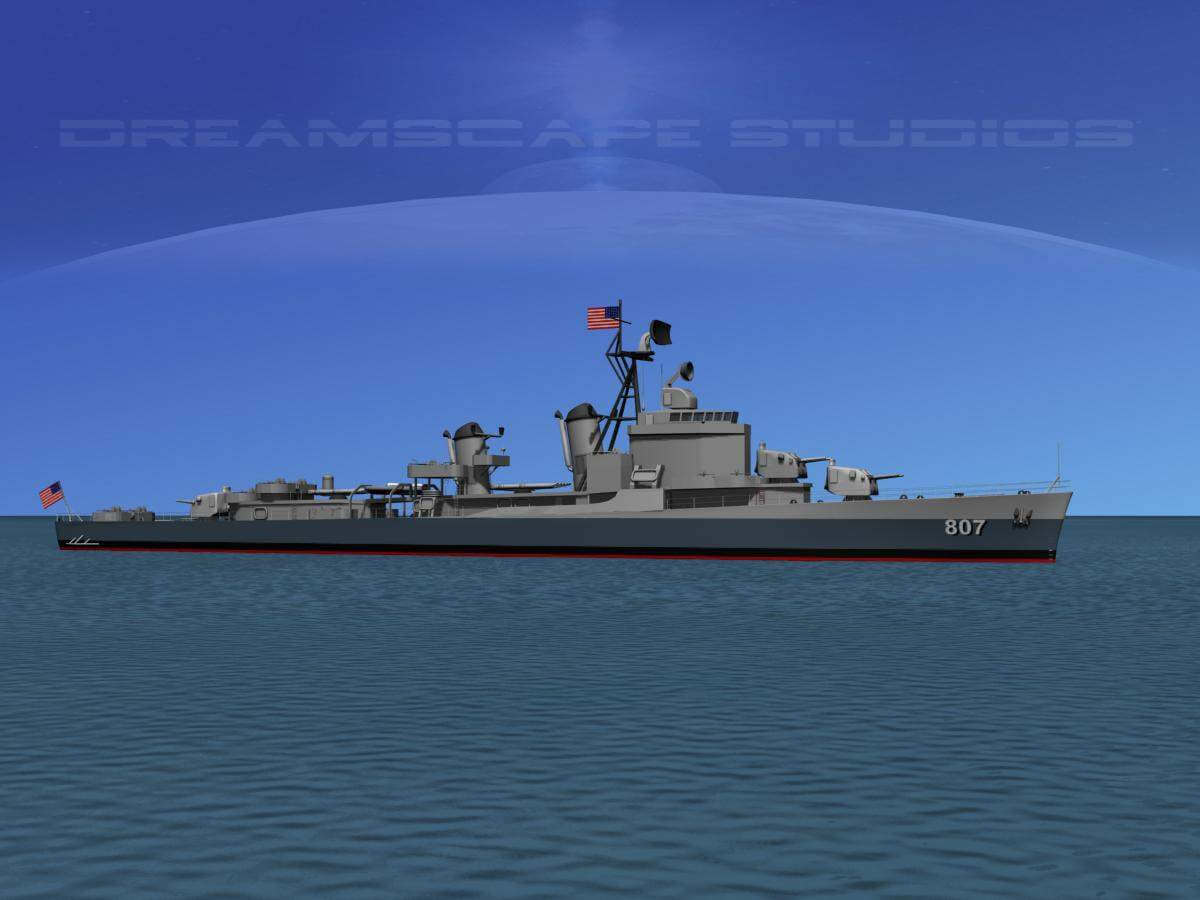 Gearing Class Destroyer DDR-807 USS Benner 3D Model by Dreamscape Studios