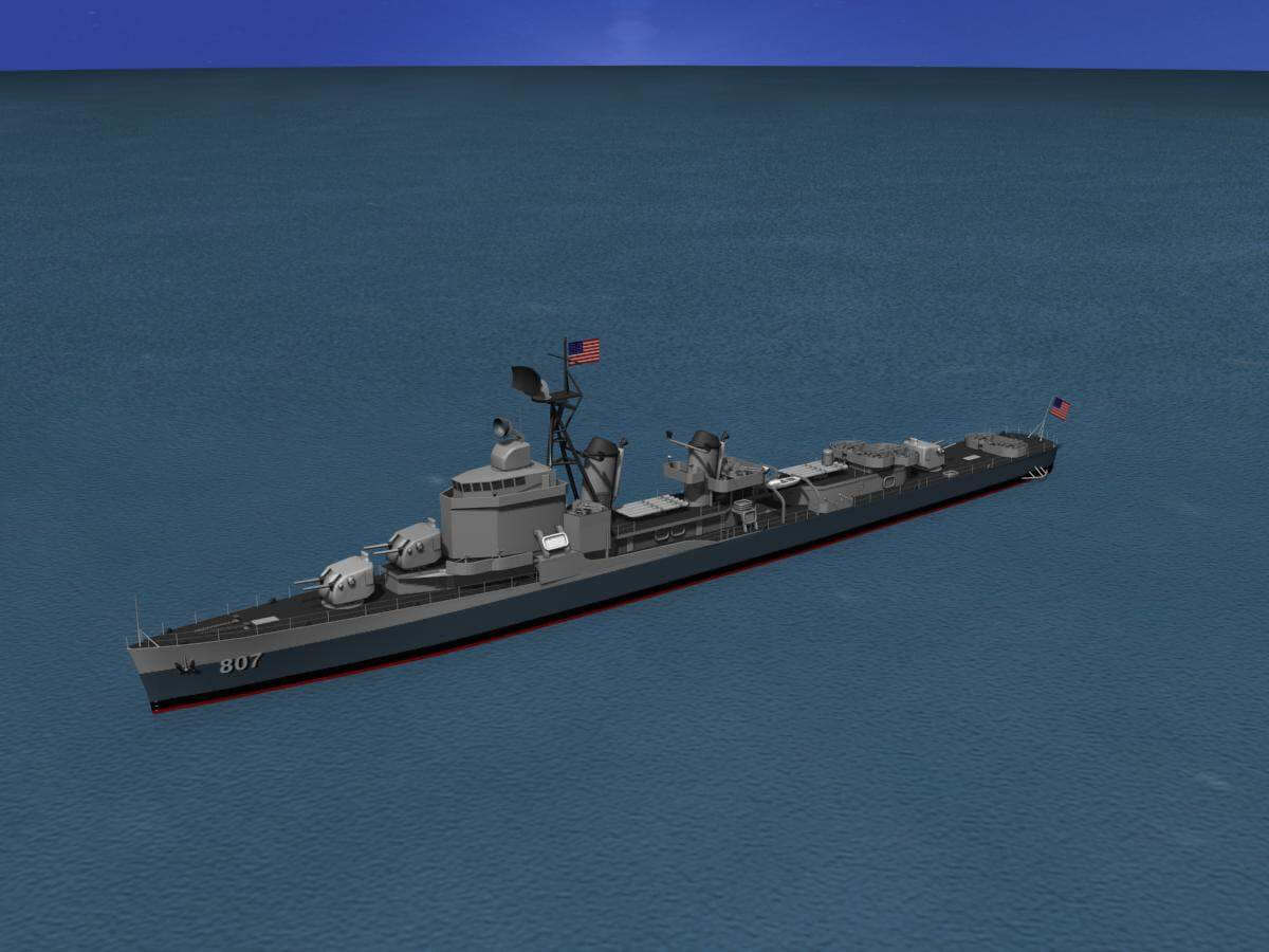 Gearing Class Destroyer DDR-807 USS Benner 3D Model by Dreamscape Studios