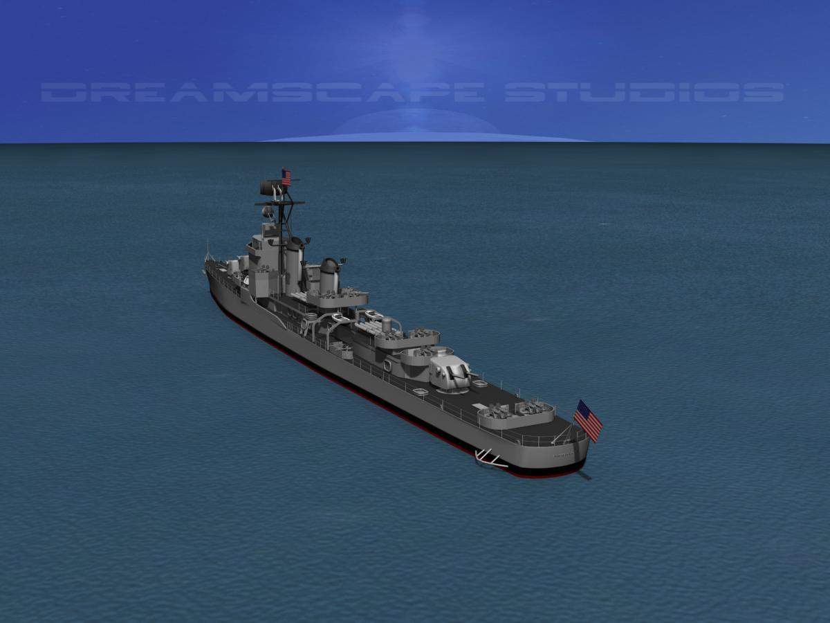 Gearing Class Destroyer DDR-873 USS Hawkins 3D Model by Dreamscape Studios