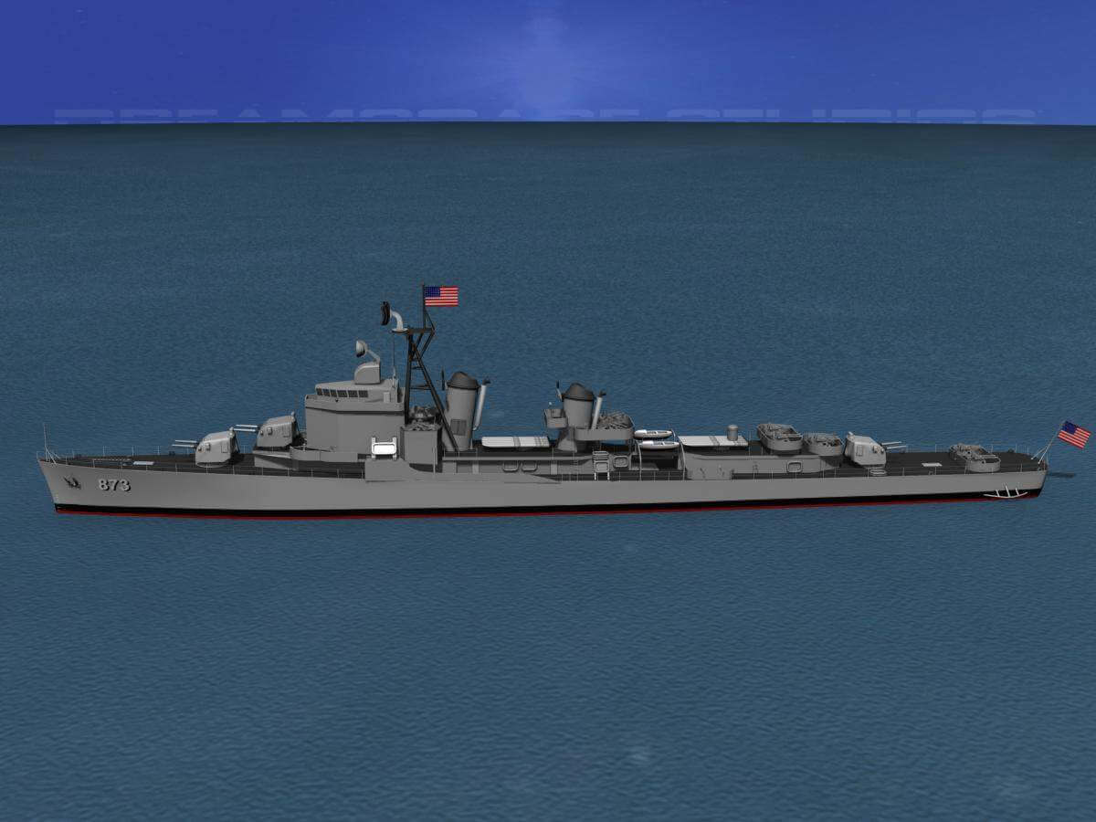 Gearing Class Destroyer DDR-873 USS Hawkins 3D Model by Dreamscape Studios