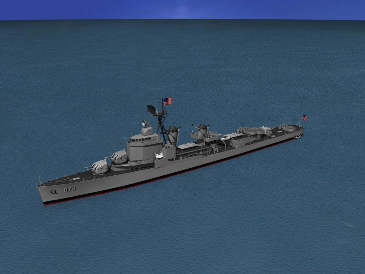 Gearing Class Destroyer DDR-873 USS Hawkins 3D Model by Dreamscape Studios