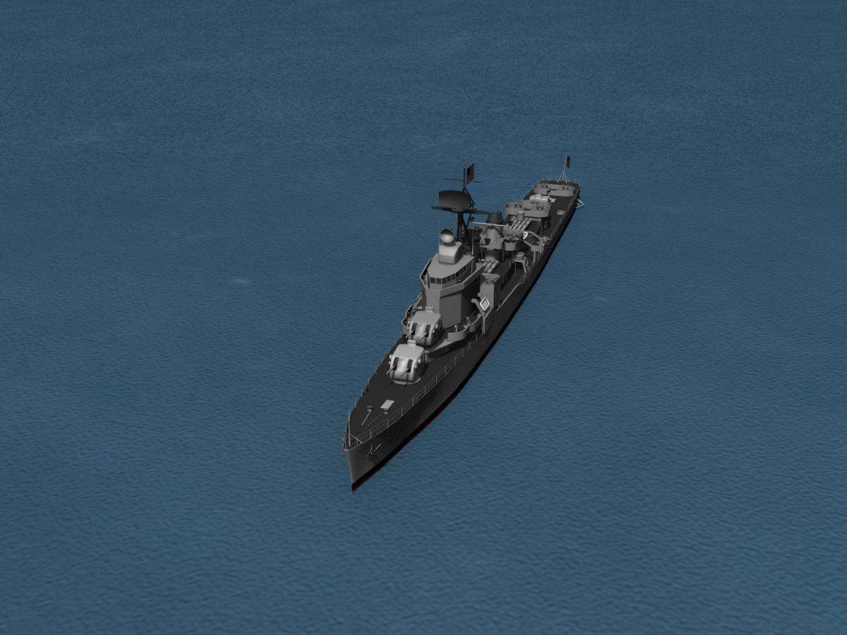 Gearing Class Destroyer DDR-873 USS Hawkins 3D Model by Dreamscape Studios