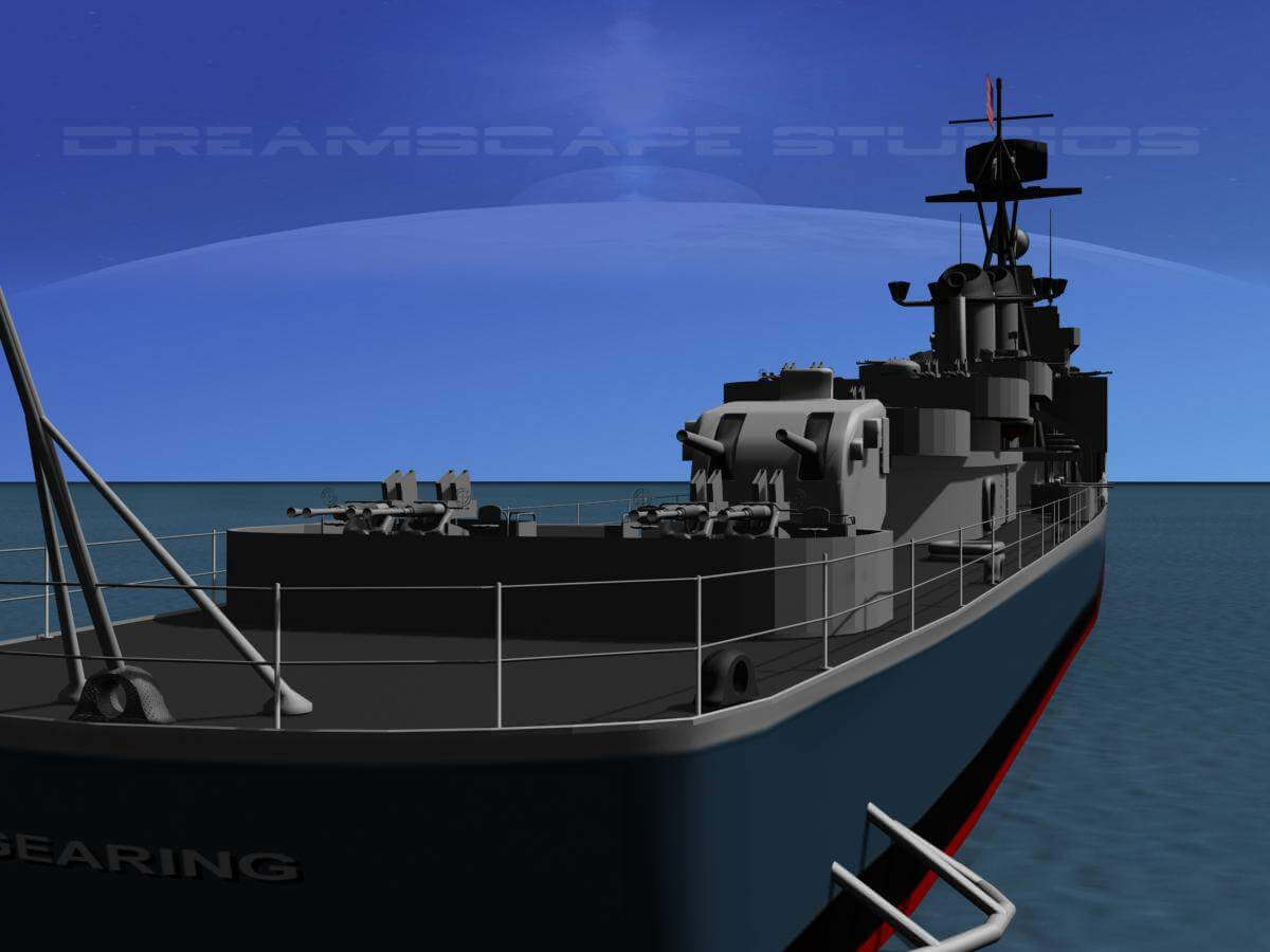 Gearing Class Destroyer DDR-873 USS Hawkins 3D Model by Dreamscape Studios