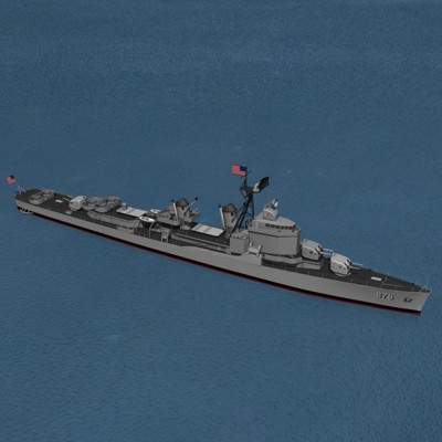 Gearing Class Destroyer DDR-876 USS Rogers 3D Model by Dreamscape Studios