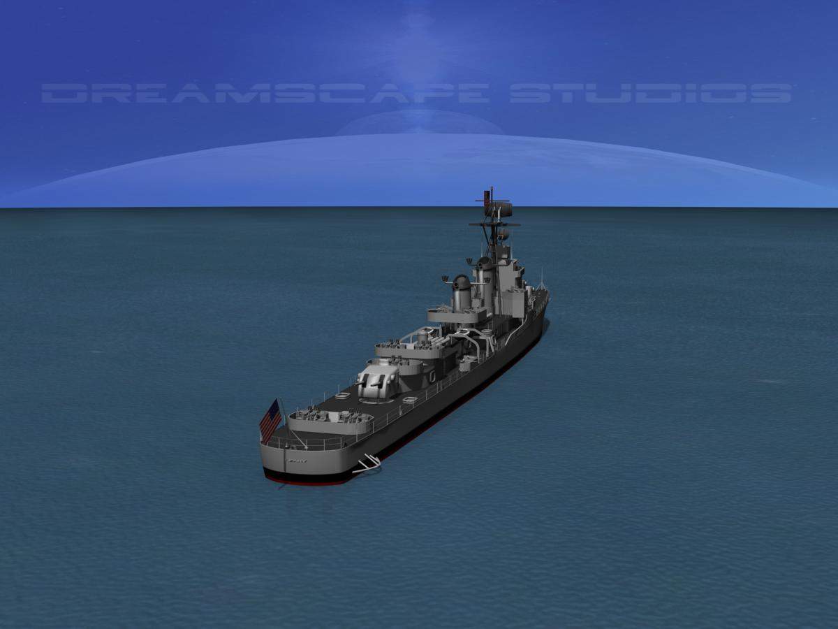 Gearing Class Destroyer DDR-879 USS Leary 3D Model by Dreamscape Studios